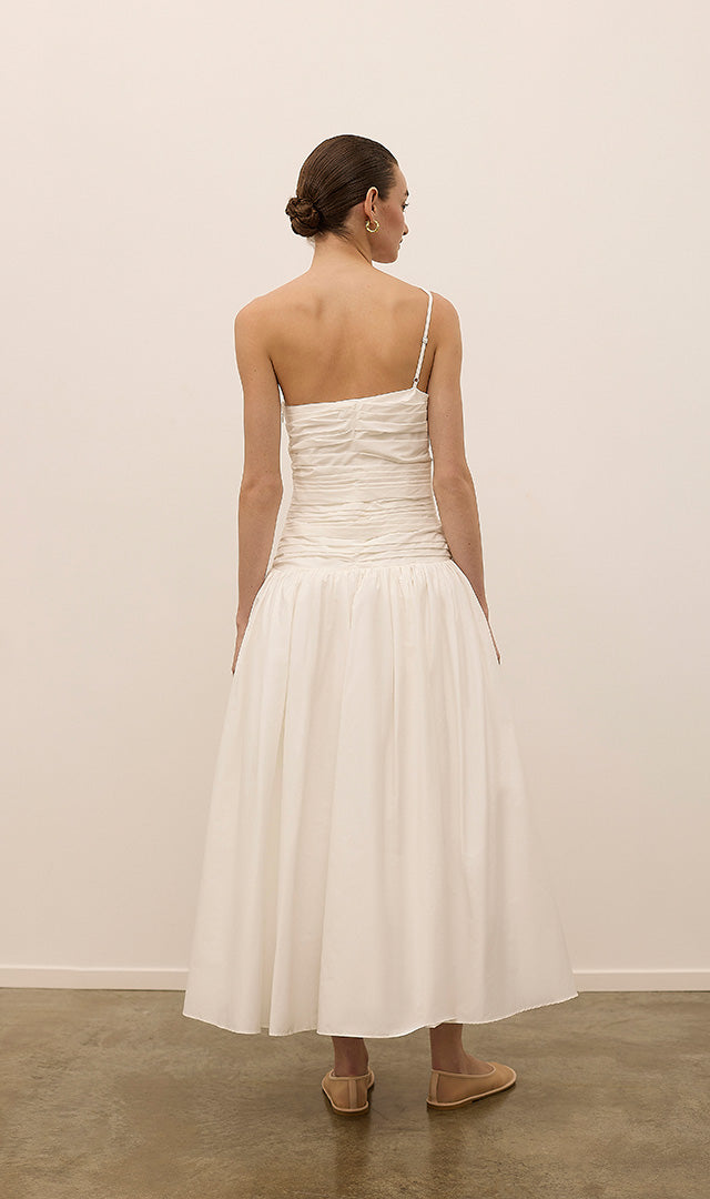 Laana Cotton Dress in White – Abadia